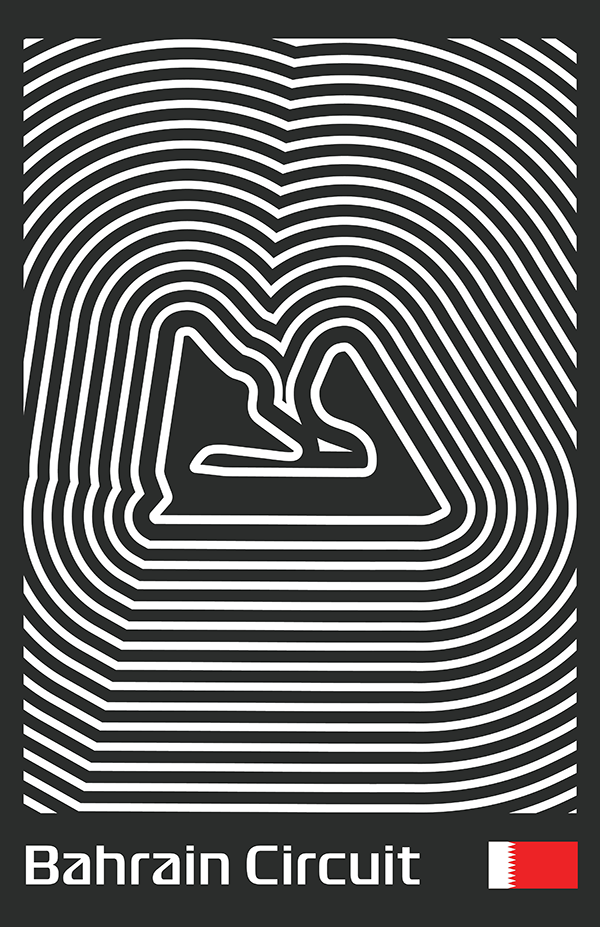 Bahrain International Circuit Poster – Line Series – Pitlane Supply